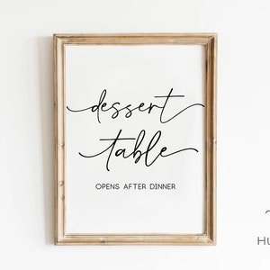 Dessert Table Opens After Dinner, Dessert Bar Sign Printable, Wedding ...