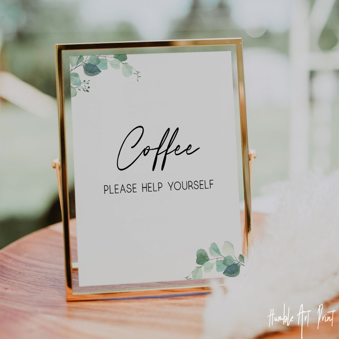Coffee Bar Sign, Hot Drinks Sign, Wedding Coffee Sign, Coffee Sign ...