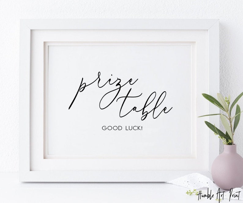 Prize Table Sign Prize Table Printable Bridal Shower Party - Etsy