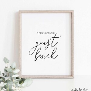 Please Sign Our Guest Bench, Wedding Guest Book Sign, Wedding Guestbook ...