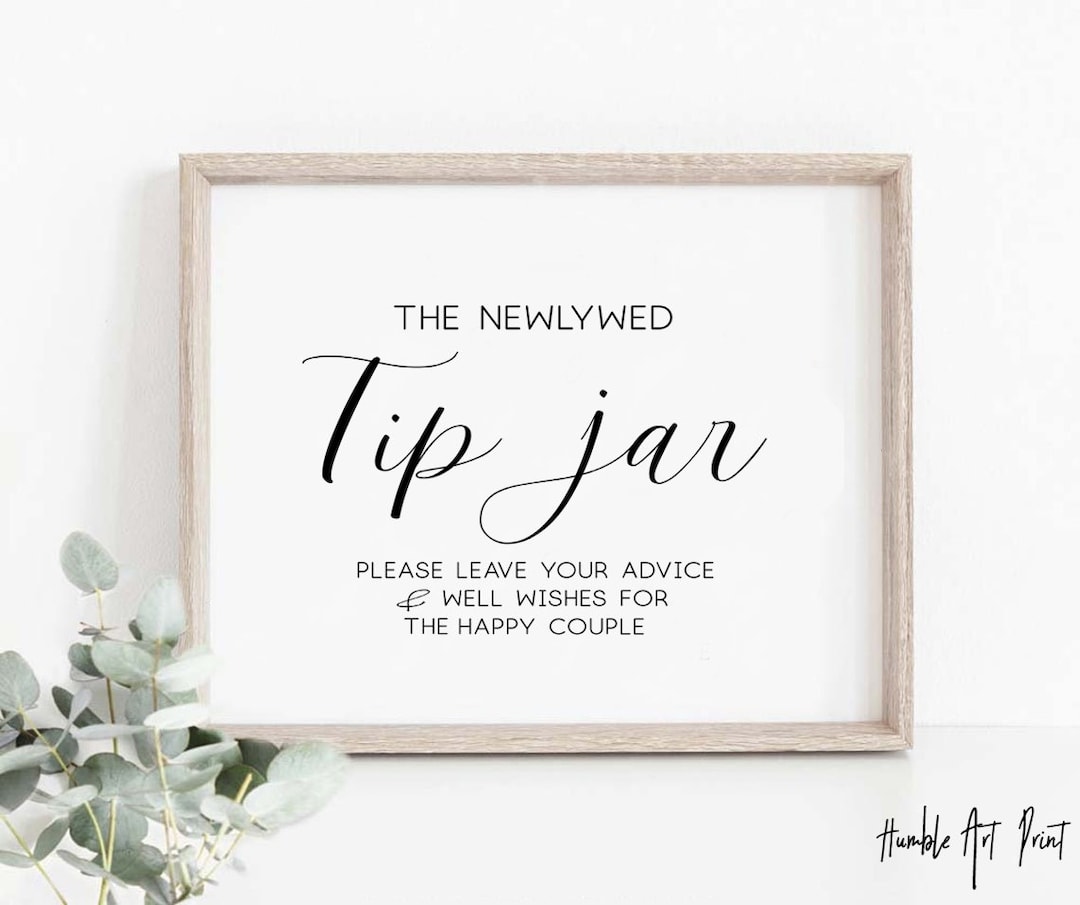 Wedding Tip Jar Sign, Guestbook Sign, Wedding Date Jar Sign, Wedding ...