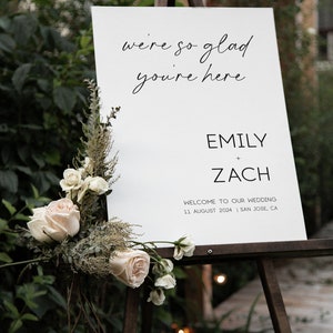 We're so Glad You're Here Template ,welcome to Our Wedding Sign ...