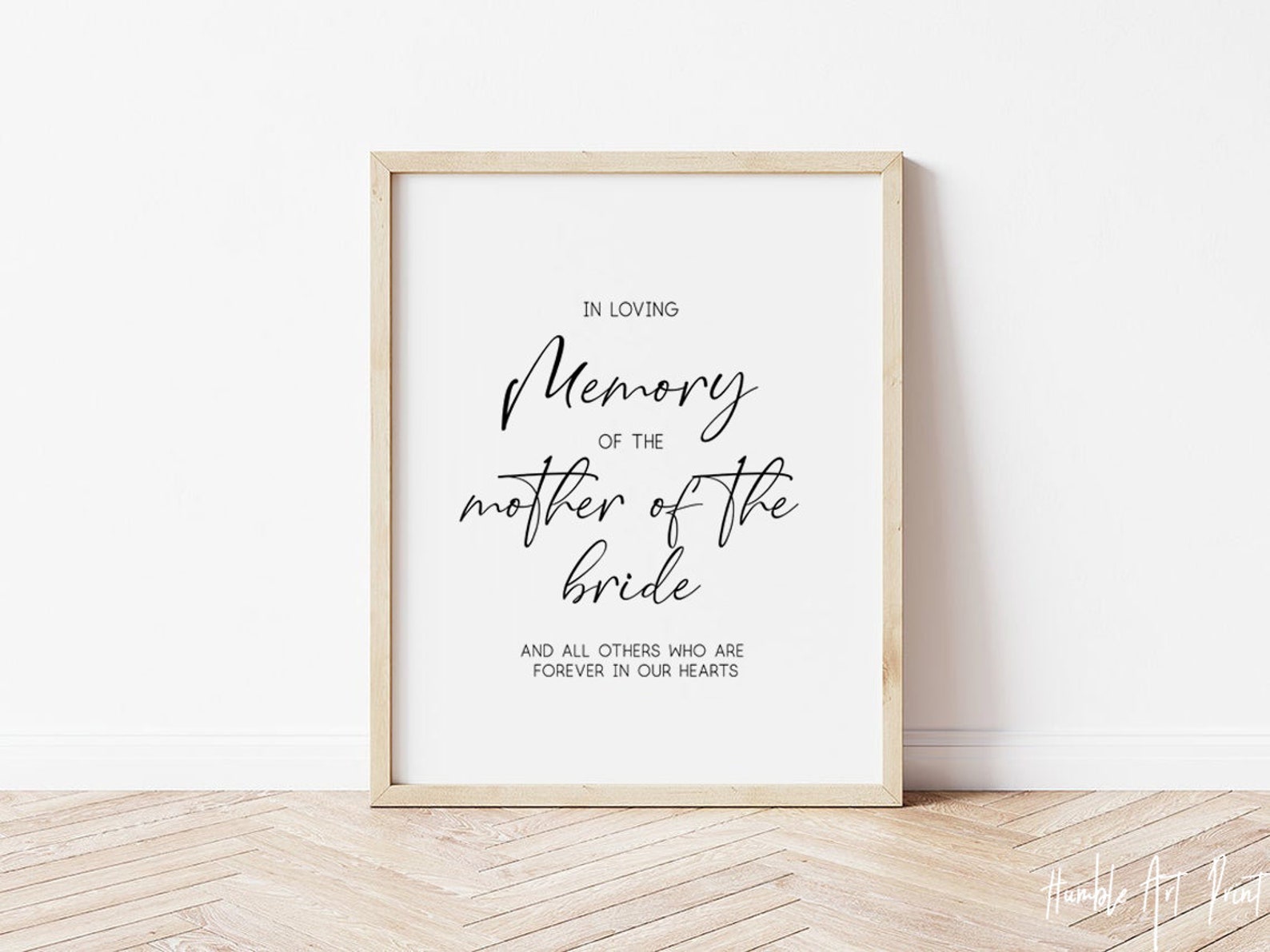 In Loving Memory Sign Mother of the Bride Sign Memory Table - Etsy
