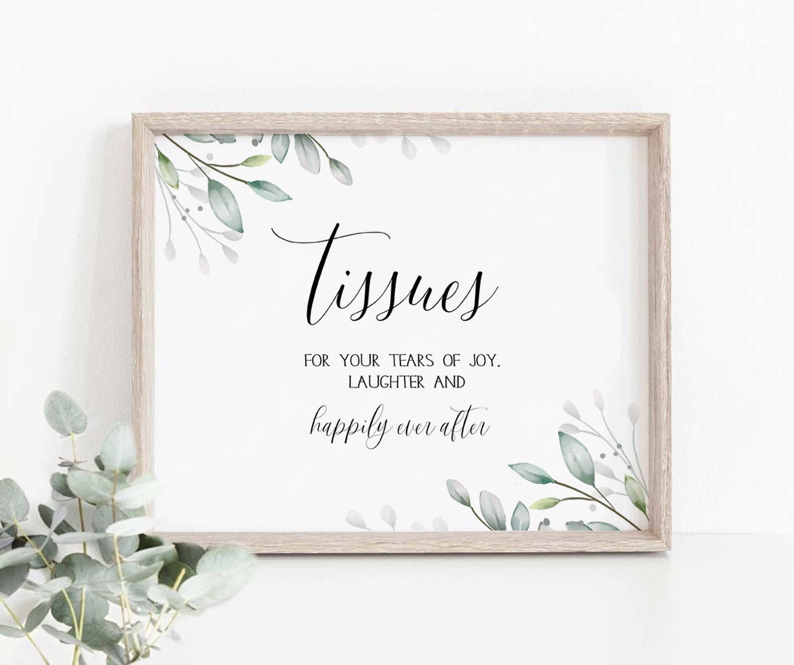 For Your Happy Tears Sign, Wedding Tissues Sign, Please Take One,happy ...