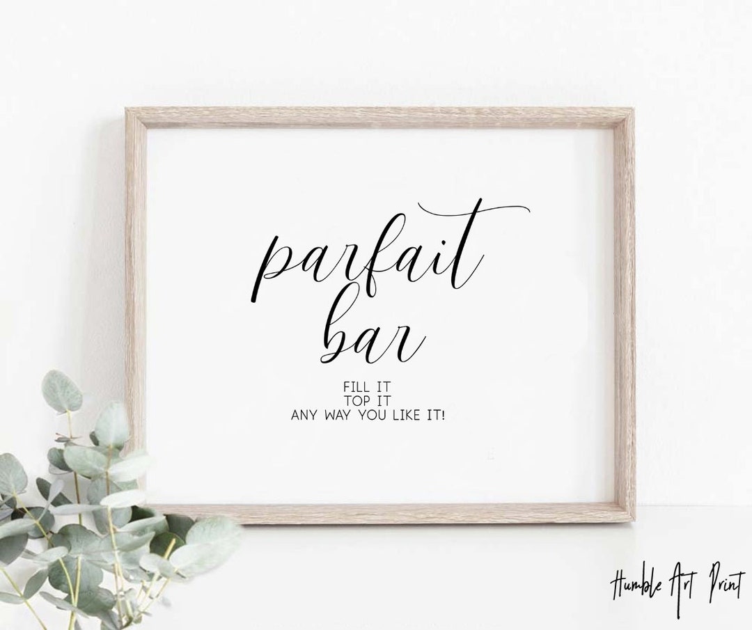 Parfait Bar Sign, Yogurt Bar Sign, Baby Shower Sign, Breakfast Party ...