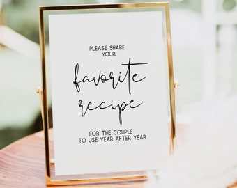 Please Share Your Favorite Recipe Sign, Place Recipe Card Here Sign ...