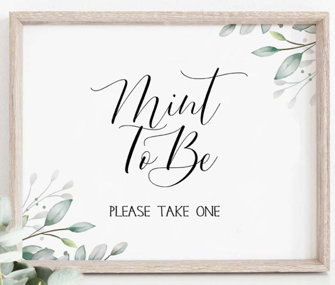 Mint To Be Wedding Sign Favors Sign Mint To Be Favors | Etsy