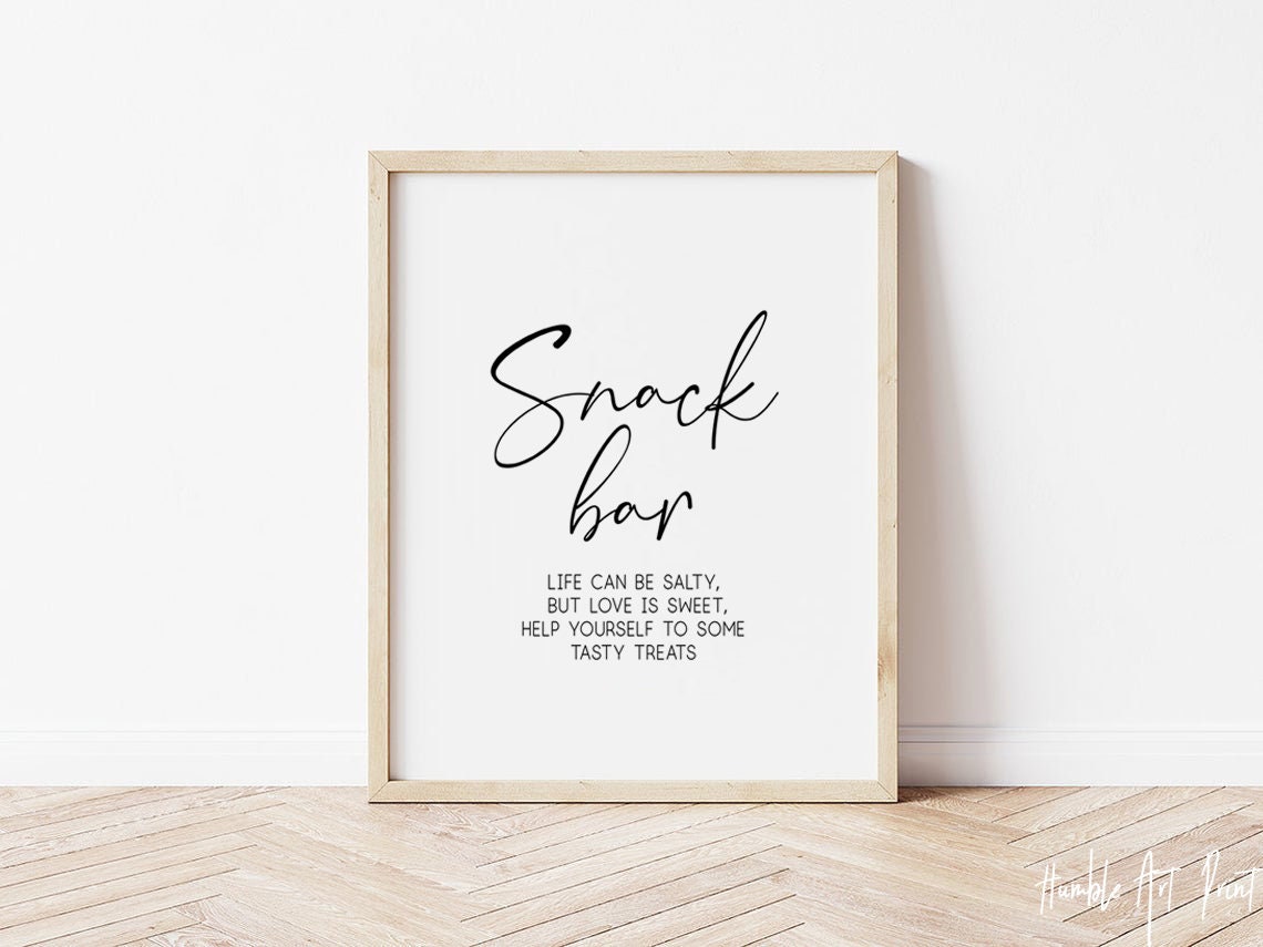 Snack Bar Sign Printable Snack Bar Sign Life Can Be Salty | Etsy
