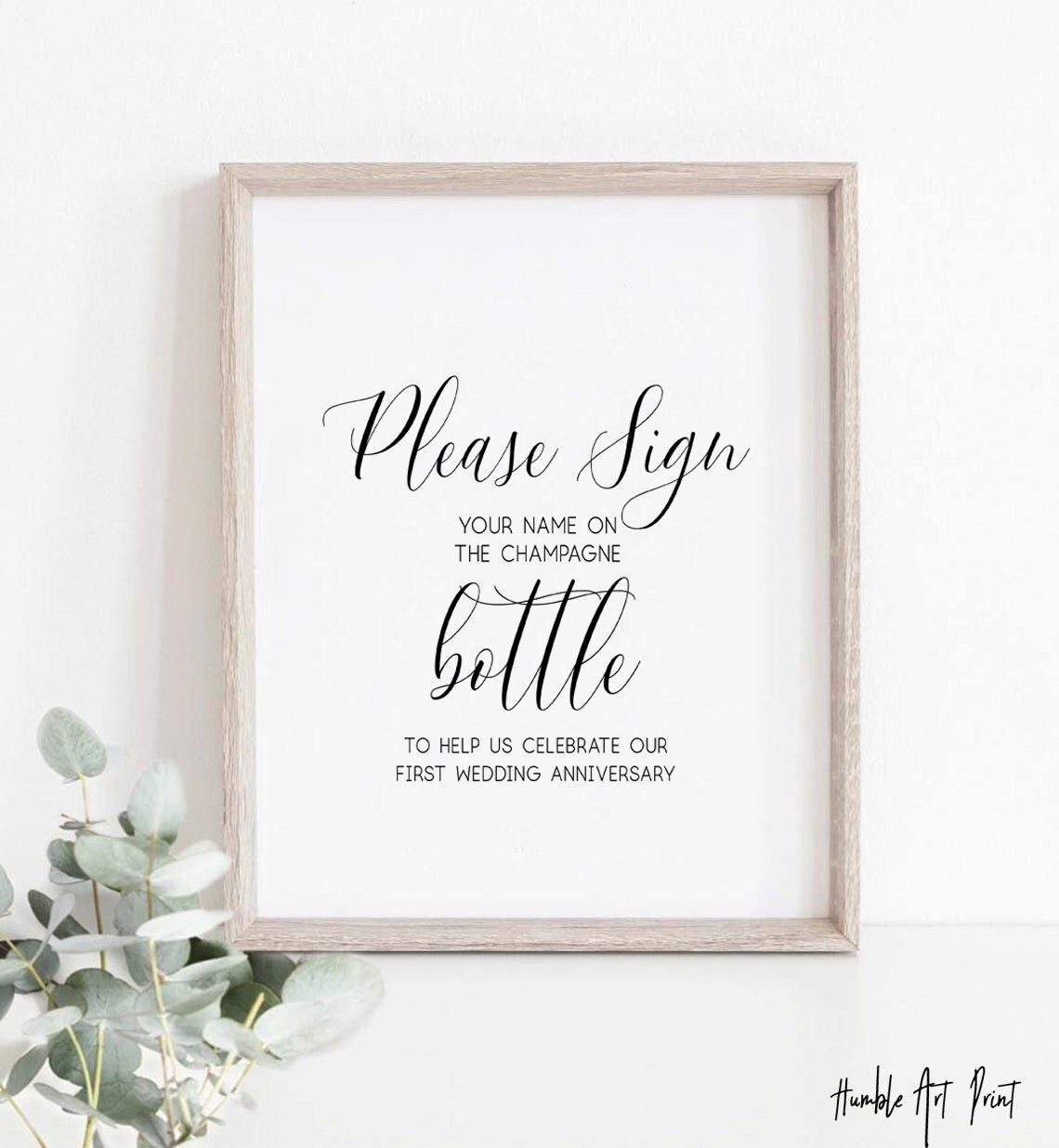 Please Sign Your Name on the Champagne Bottle, Ceremony Sign, Wedding ...