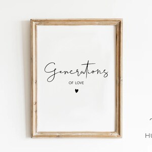 Generations of Love Sign, Family Table Sign, Generations Sign, Modern ...