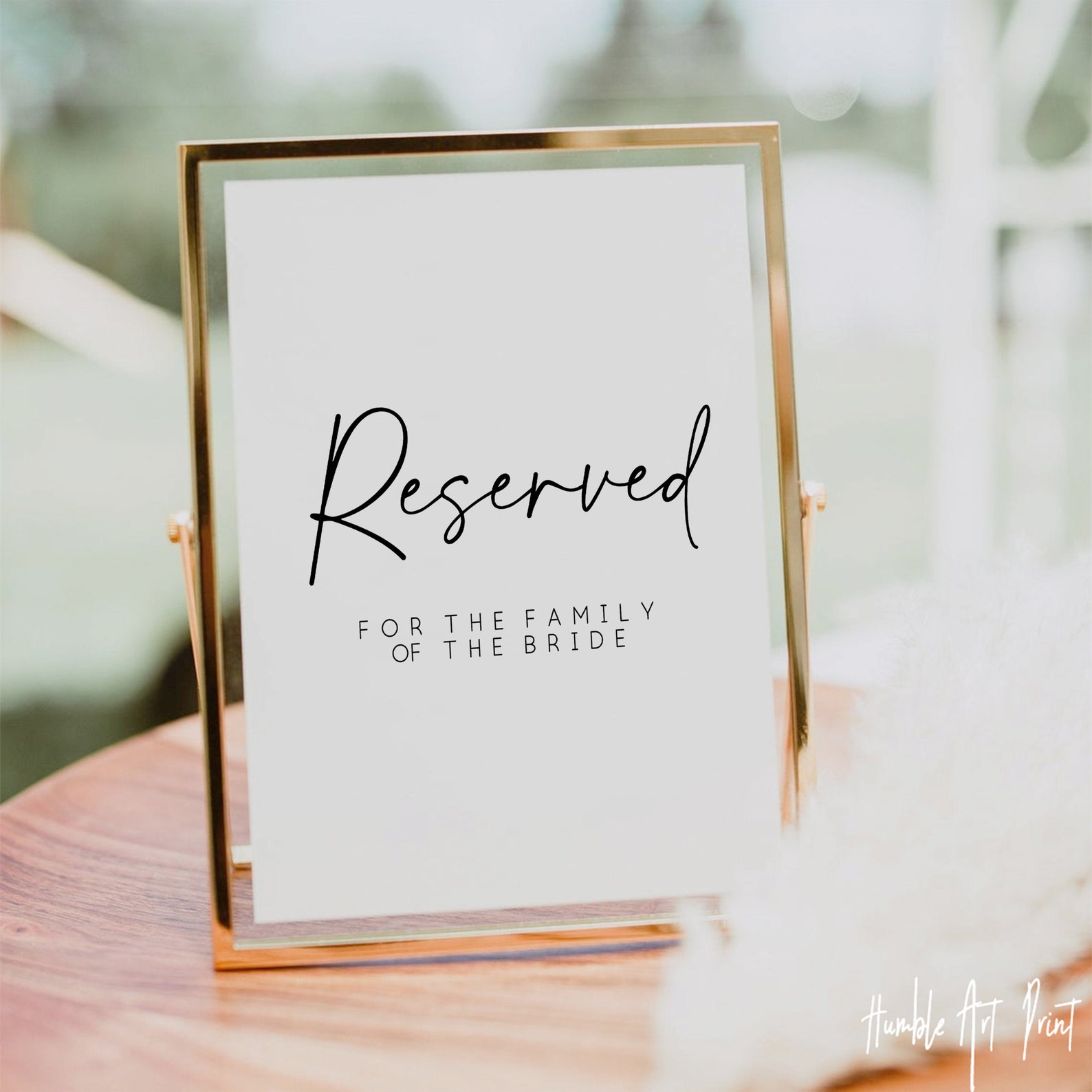 Reserved for the Family of the Bride Template, Minimalist Reserved ...