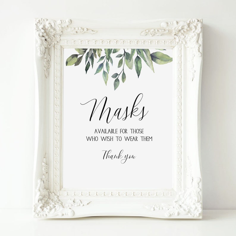 Masks Available Sign Printable Wedding Masks Sign Social - Etsy