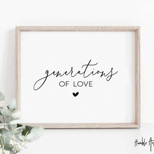 Generations of Love Wedding Sign, Wedding Reception Sign, Generations ...
