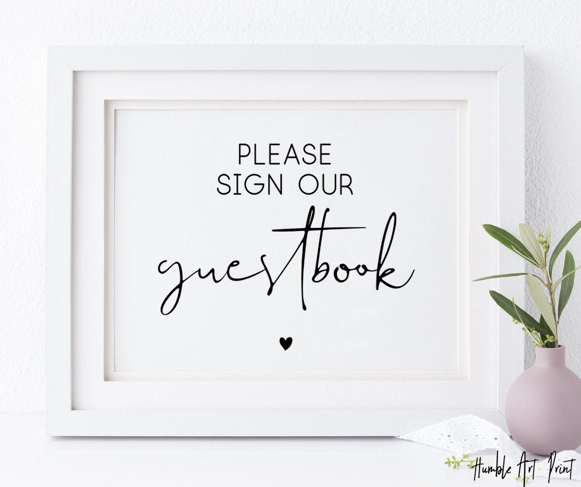 Please Sign Our Guestbook Sign Printable Wedding Guestbook - Etsy
