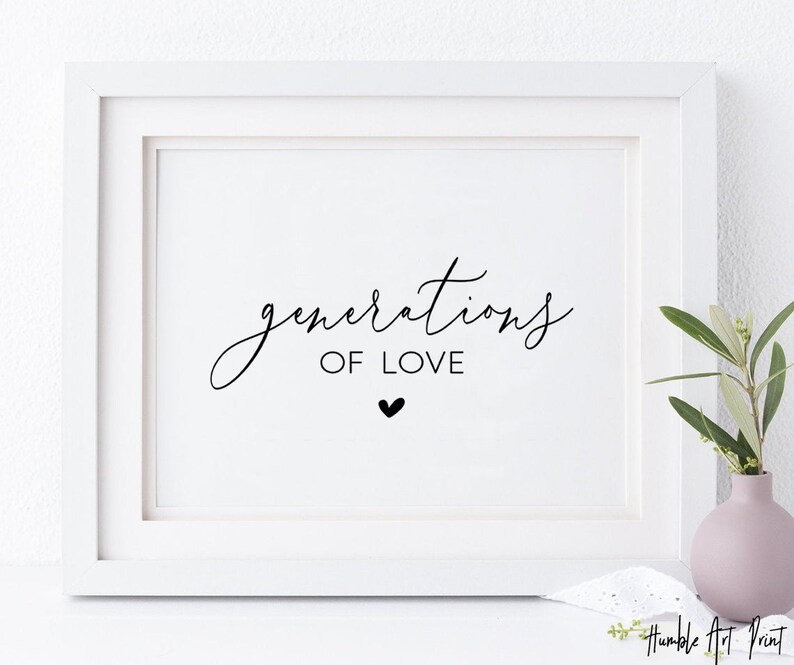 Generations of Love Wedding Sign, Wedding Reception Sign, Generations ...