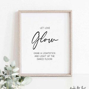 Light up the Dance Floor Sign, Wedding Glow Sticks Sign, Glow Sticks ...