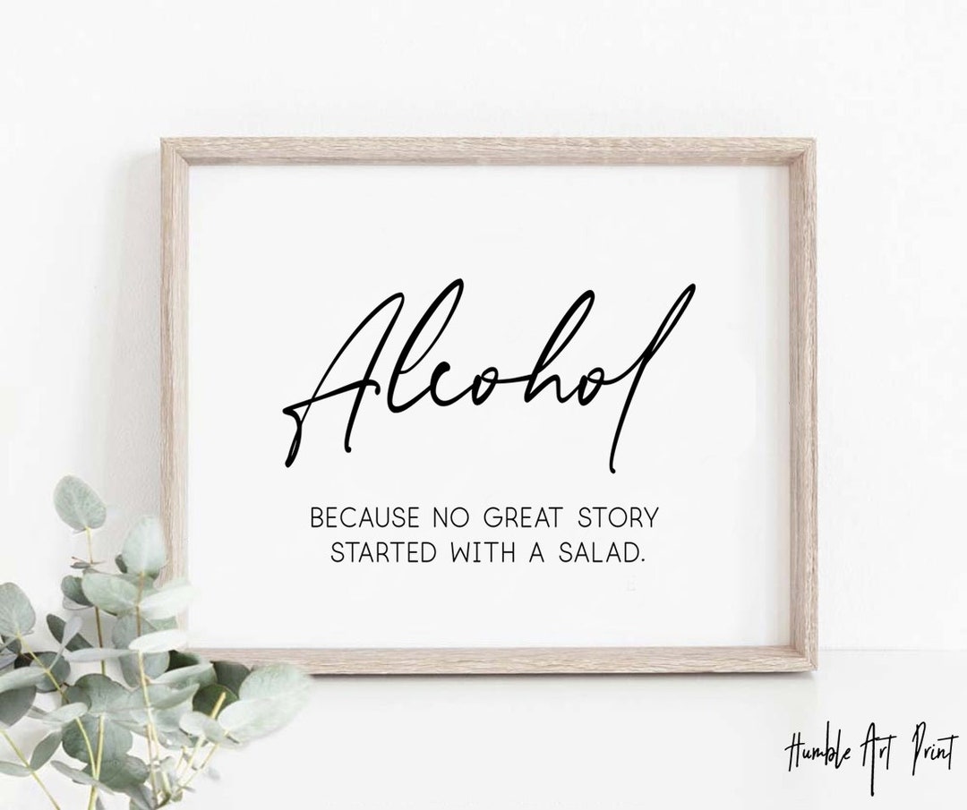 Wedding Bar Sign, Wedding Signs Printable, Alcohol Drink Sign ...