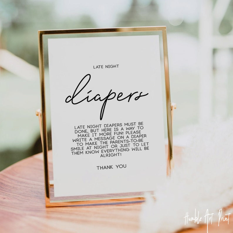 Late Night Diapers Game Sign,late Night Diapers, Decorate a Diaper ...