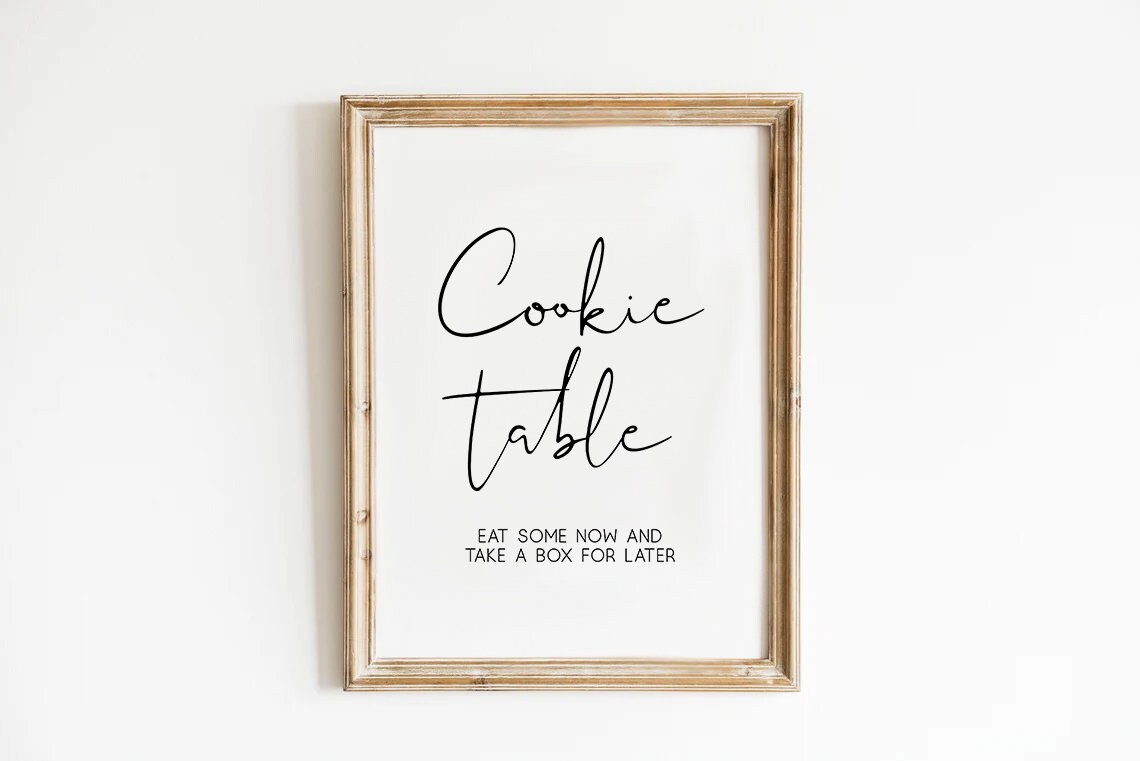 Cookie Table Sign Cookie Boxes Sign Wedding Signs Cookie - Etsy