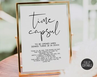 Time Capsule Sign, Time Capsule Guestbook Sign, Printable Time Capsule ...