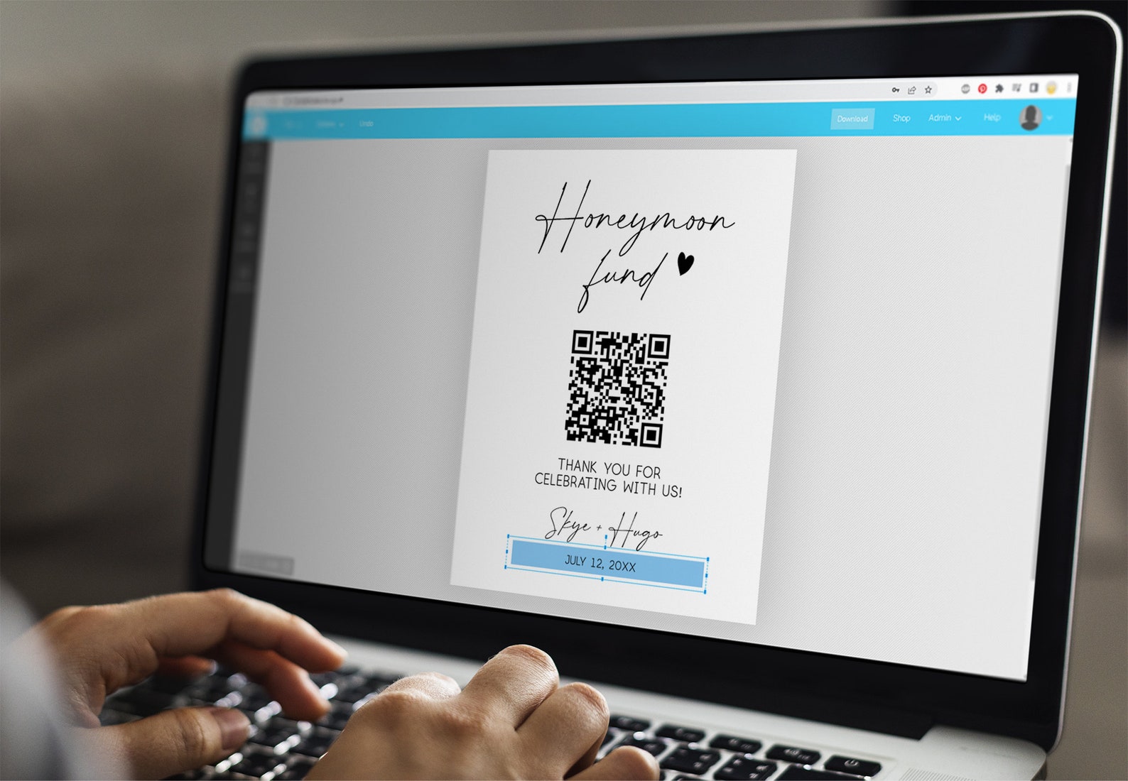 Honeymoon Fund QR Code Sign QR Code Modern Wedding Sign - Etsy