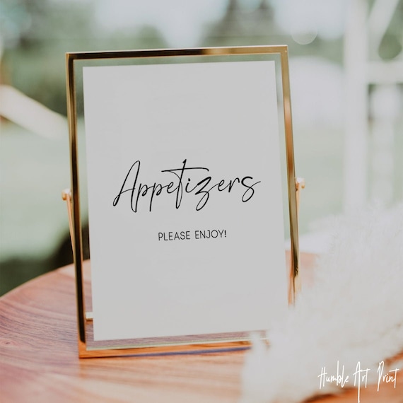 Wedding Appetizer Sign Appetizers Please Enjoy Wedding - Etsy