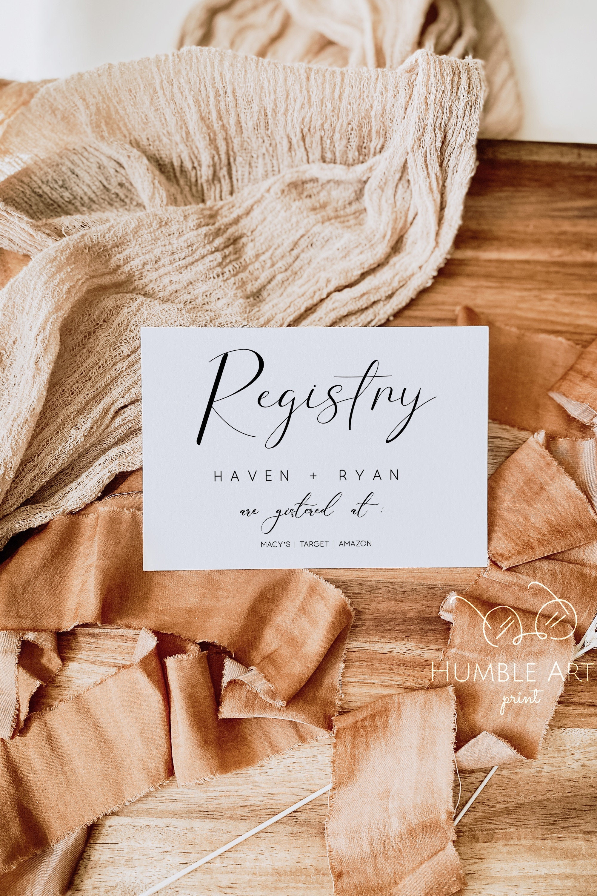 Wedding Registry Card Template Gift Registry Card Bridal - Etsy