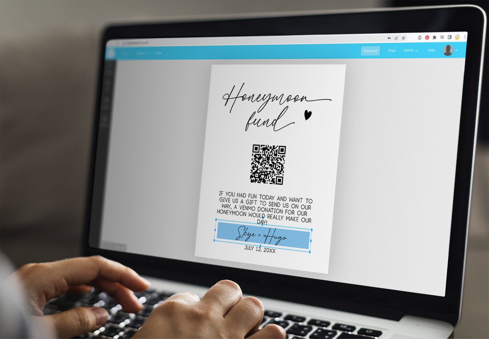 Editable Honeymoon Fund QR Code Sign Wedding Cash Gift - Etsy