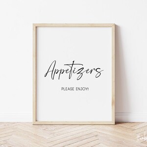 Wedding Appetizer Sign, Appetizers, Please Enjoy, Wedding Signs ...
