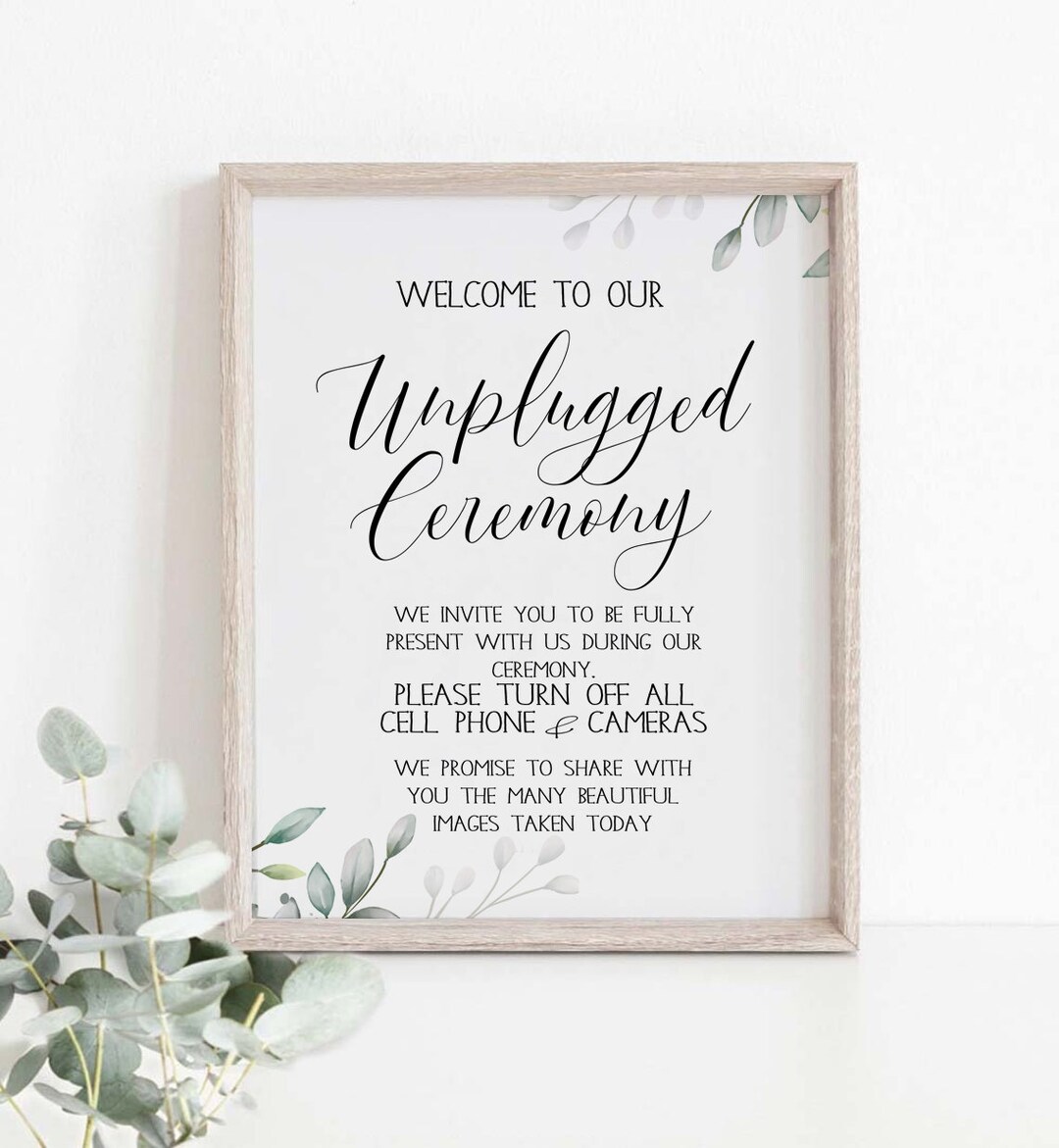 Unplugged Wedding Sign, Wedding Signage, Wedding Signs, Unplugged ...