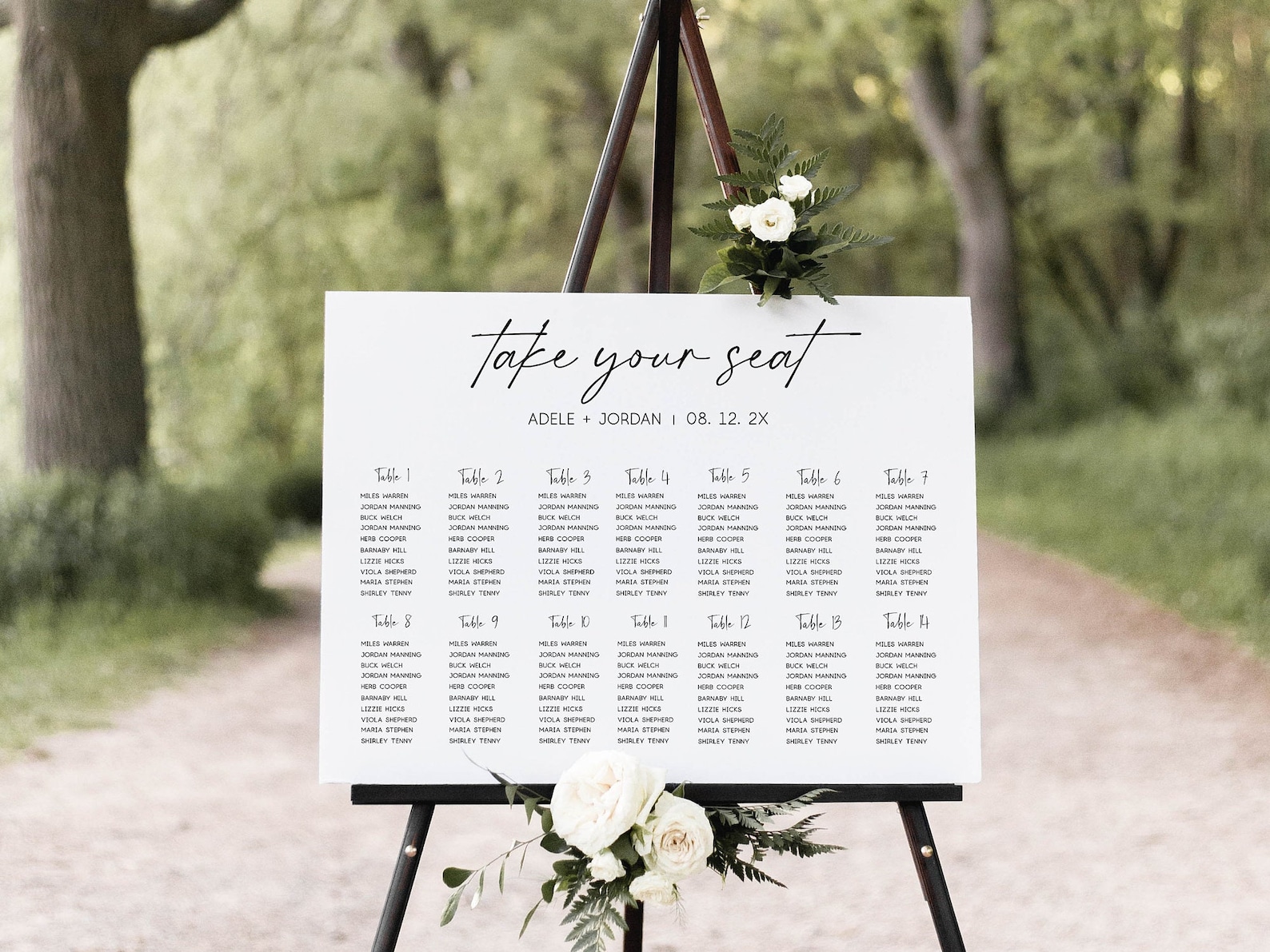 Personalized Wedding Table Seating Plan, Seating Chart Template ...