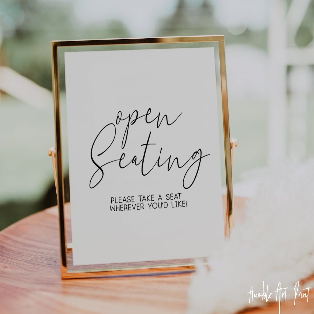 Open Seating Wedding, Ceremony Sign Printable , Wedding Sayings, Sit ...