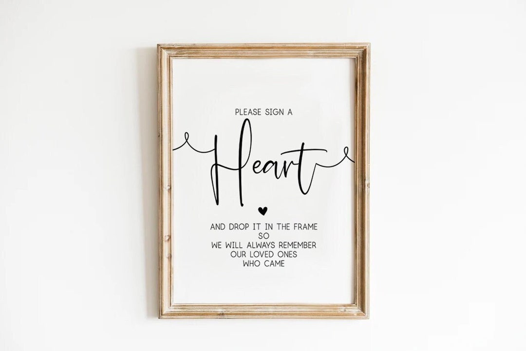 Printable Heart Guest Book Sign, Wedding Reception Guestbook , Please ...