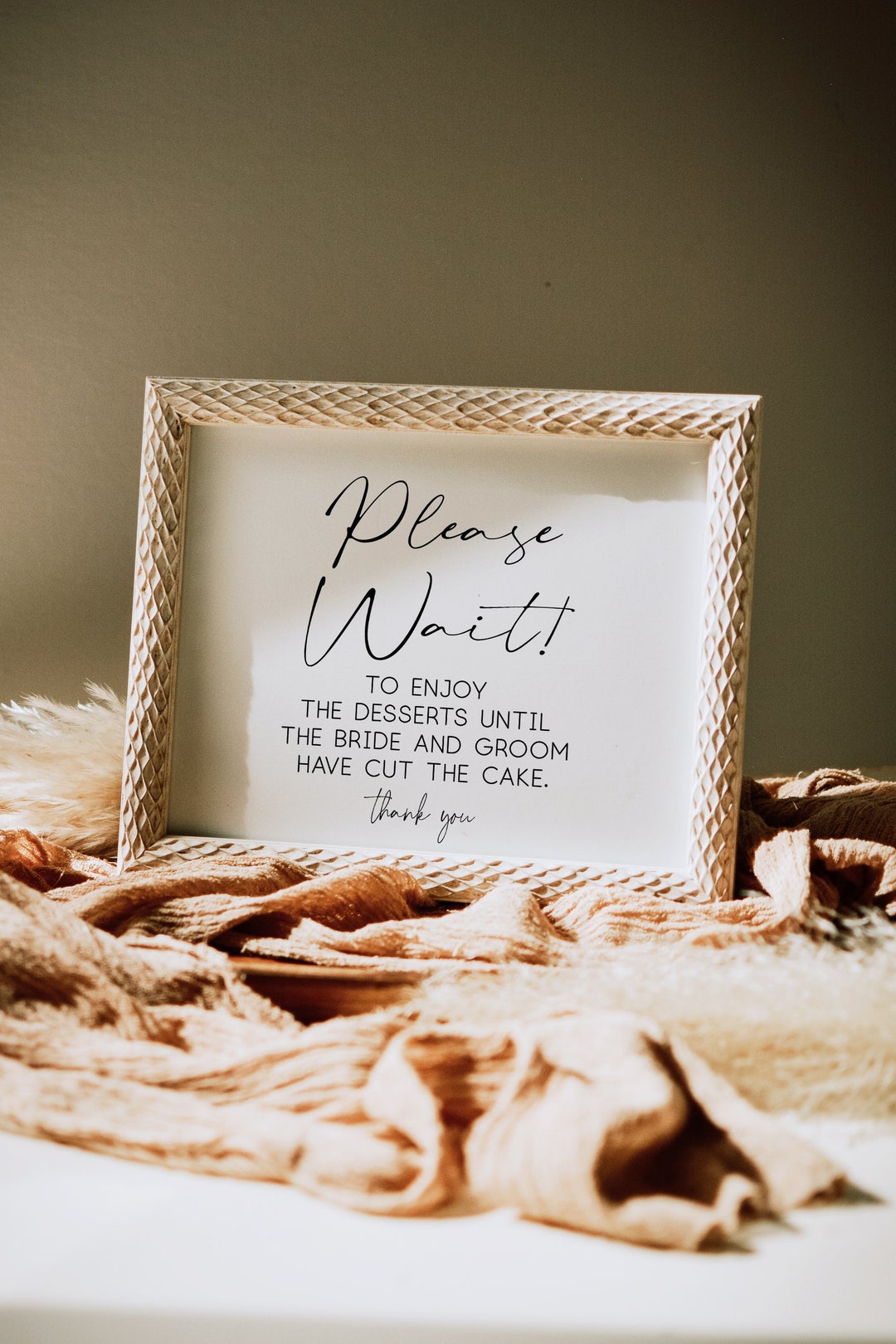 Please Wait to Enjoy the Desserts, Wedding Signs, Bridal Shower Dessert ...