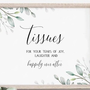 For Your Happy Tears Sign, Wedding Tissues Sign, Please Take One,happy ...