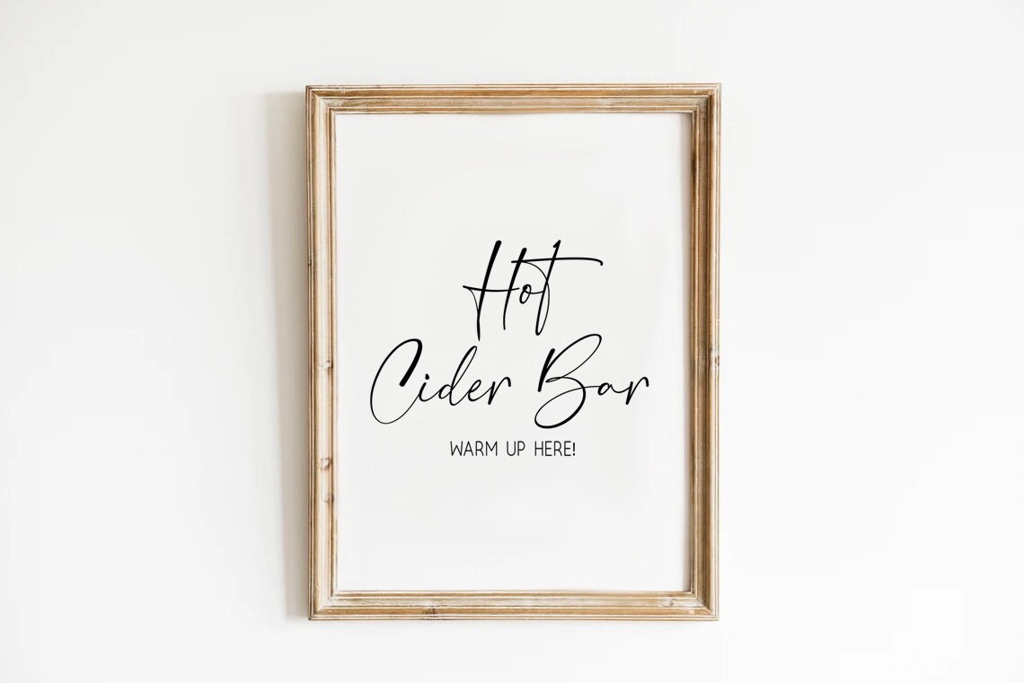 Hot Cider Bar Sign, Hot Cider Bar Printable, Hot Beverage Bar Sign ...