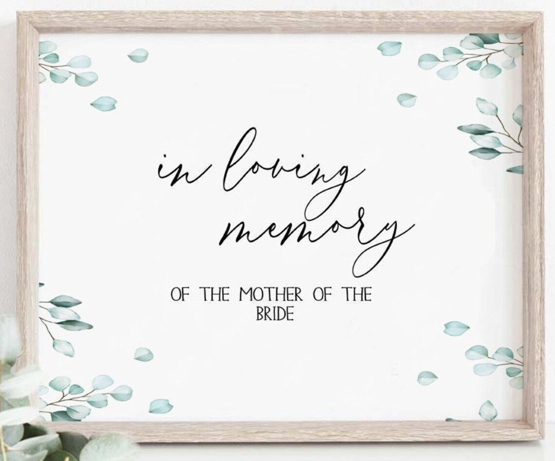 Mother of the Bride Memorial Sign in Loving Memory Wedding - Etsy