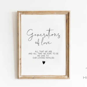 Generations of Love Sign, Family Table Sign, Generations Sign, Modern ...