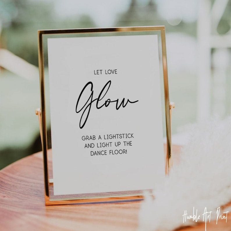Light up the Dance Floor Sign, Wedding Glow Sticks Sign, Glow Sticks ...