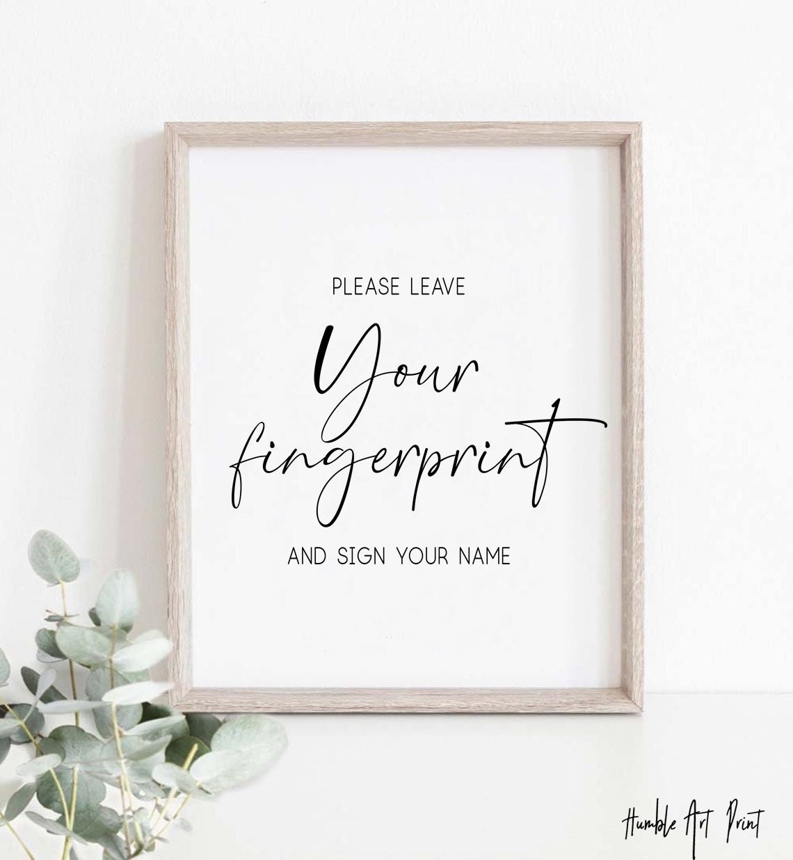 Please Leave Your Fingerprint Sign Fingerprint Tree | Etsy