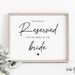 Reserved Row Sign This Row is Reserved Sign, Family of the Bride ...