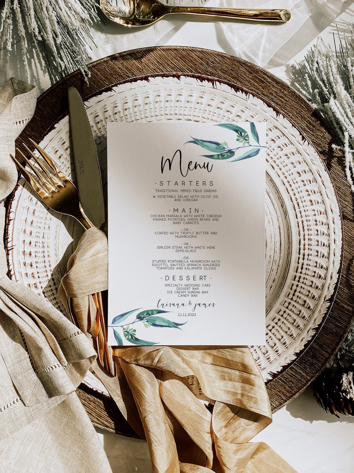 Olive Greenery Menu Dinner Wedding Olive Greenery Editable - Etsy