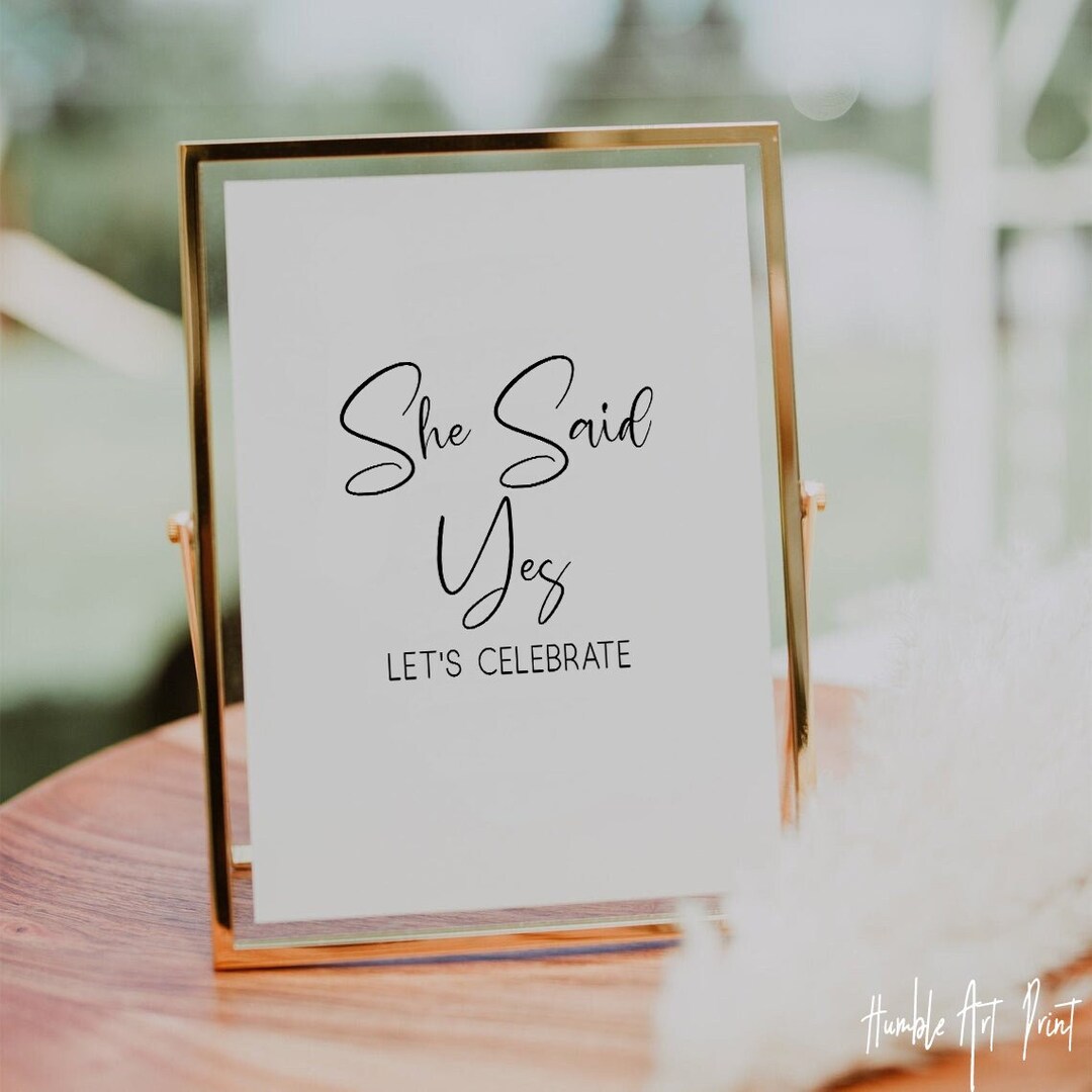 She Said Yes Sign, She Said Yes Printable, Engagement Sign, Engagement ...
