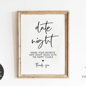 Date Night Card Template,modern Date Night Ideas Card, Date Night Ideas ...
