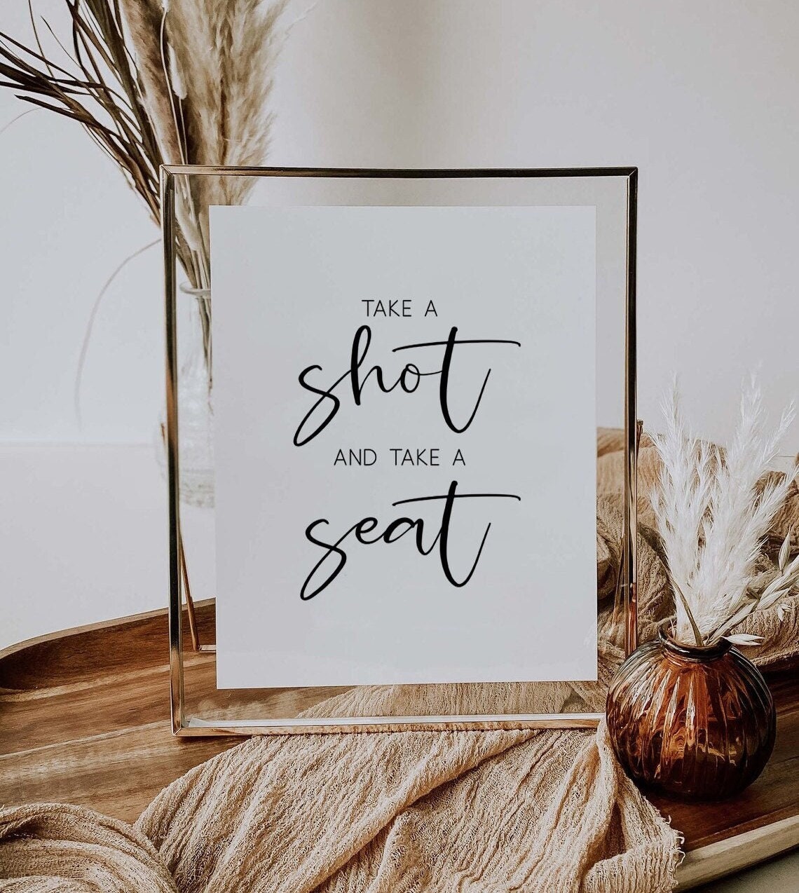 Take a Shot and Take Your Seat Sign Wedding Sign Take A - Etsy