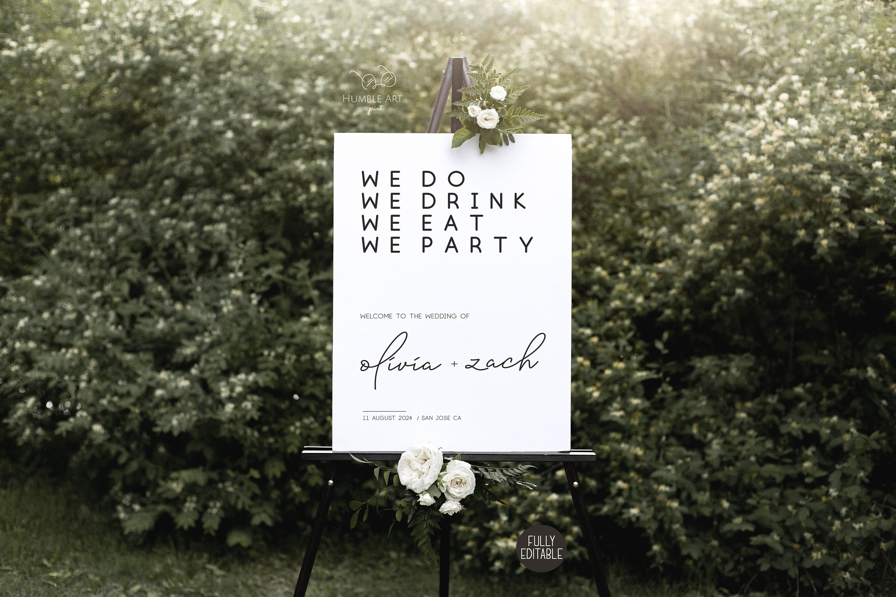 We Do We Drink We Eat We Party, Wedding Welcome Sign Template ...
