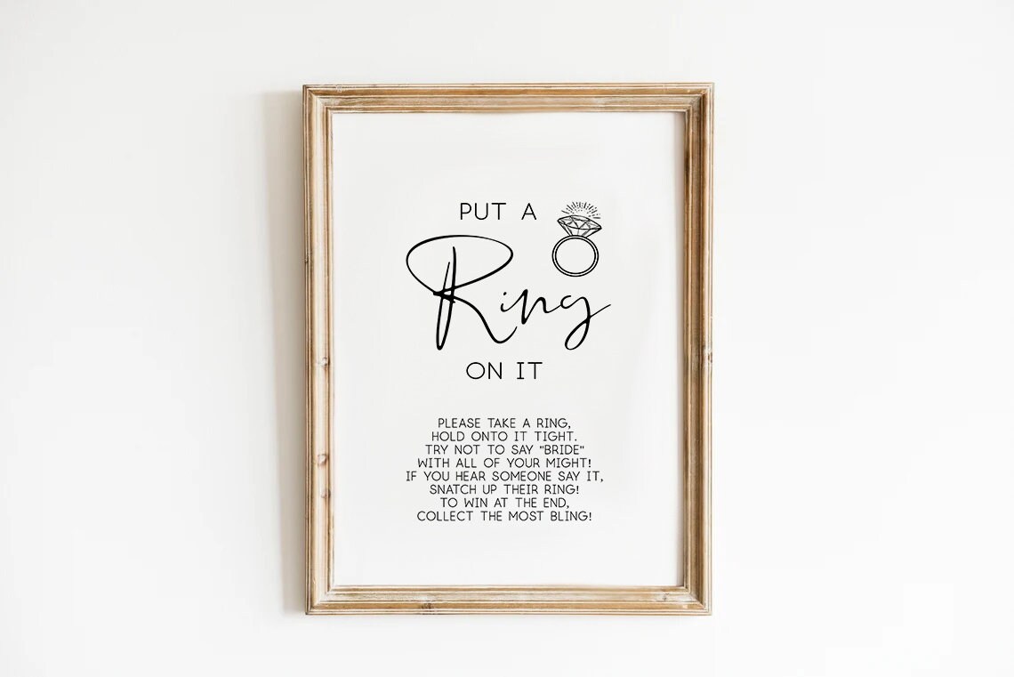 Put A Ring on It Game Ring Game Bridal Shower Games - Etsy