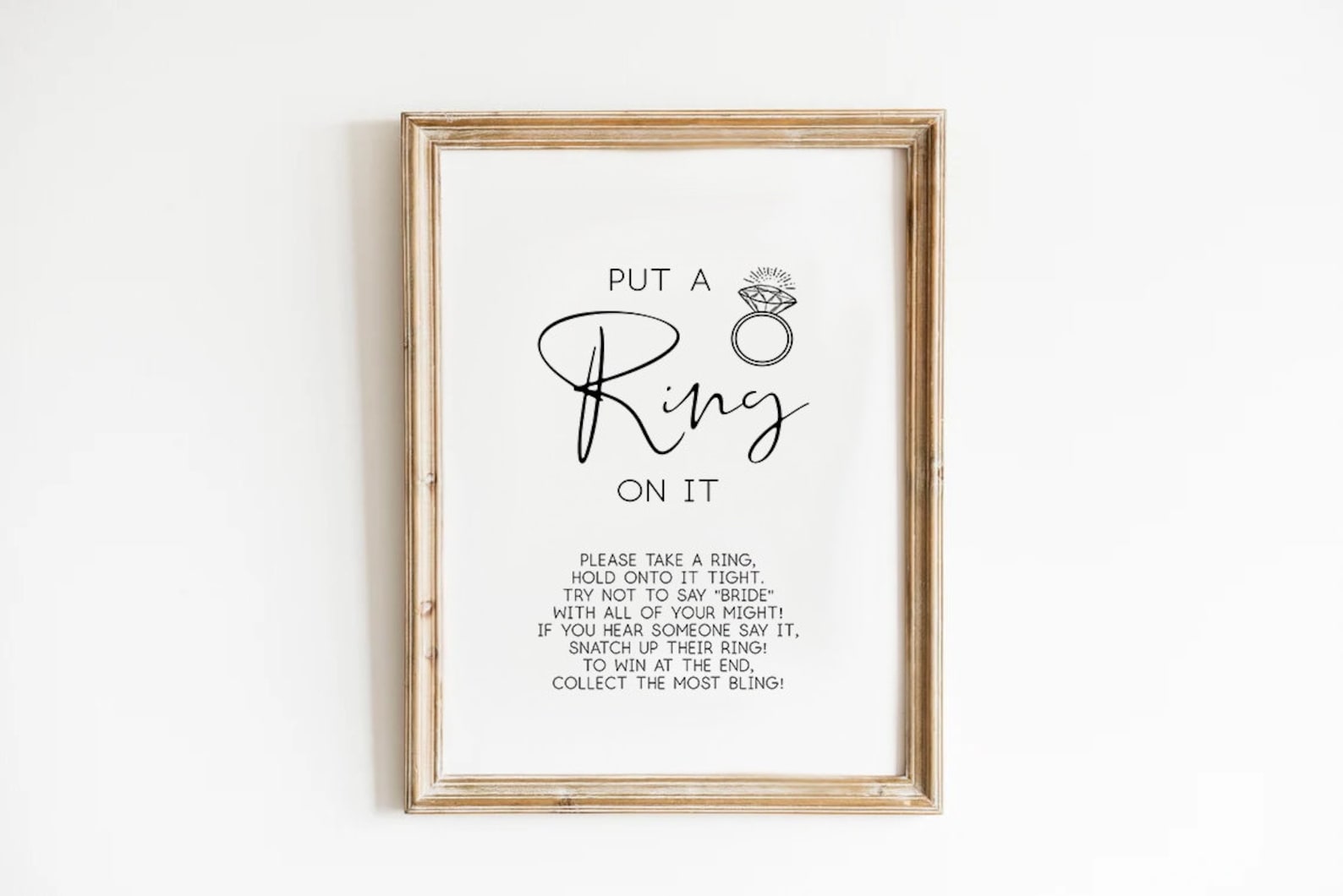 Put A Ring on It Game, Ring Game, Bridal Shower Games Printable, Bridal ...