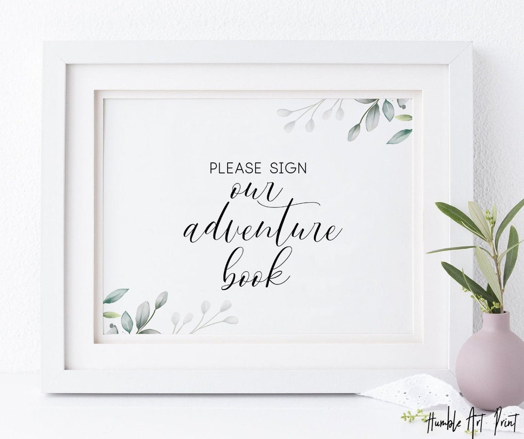Please Sign Our Adventure Book, Wedding Adventure Guest Book Sign ...