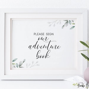Please Sign Our Adventure Book, Wedding Adventure Guest Book Sign ...